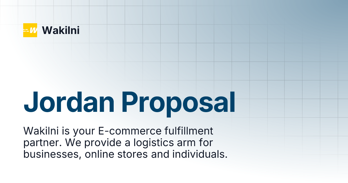 Jordan Proposal | Wakilni